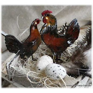 Hen and Cockrell MDF Wood Bird Shape for altered art and crafts